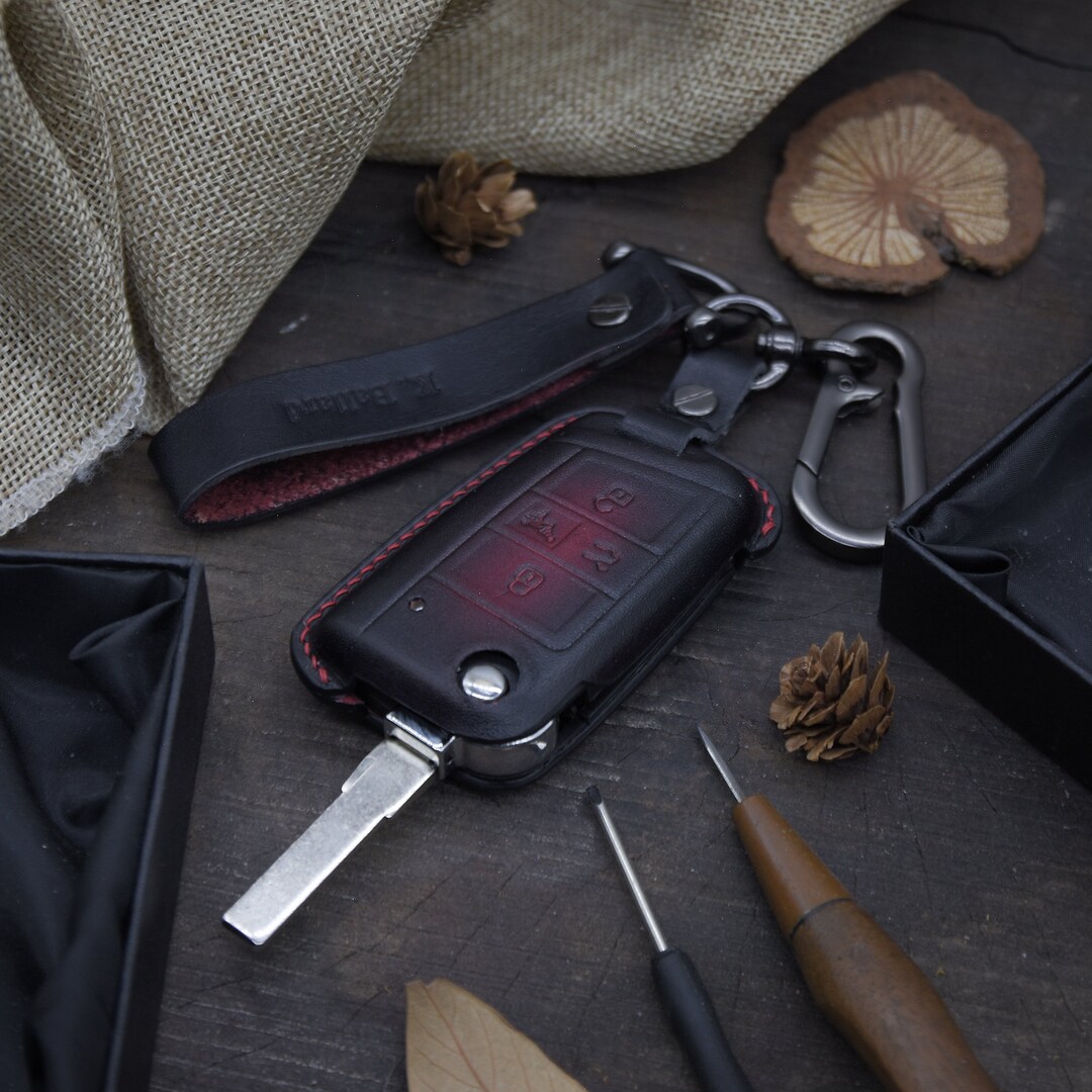 Leather Key Fob Cover for Golf Aiitrack Sportwage Gtl Tigaun Atlas POLO ...