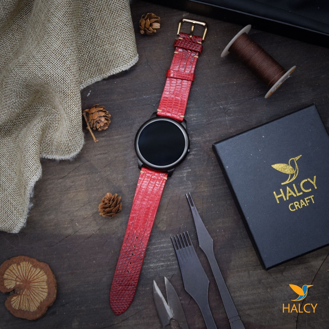 Handmade Java Lizard Skin Watch Band: Leather Watch Strap - Etsy