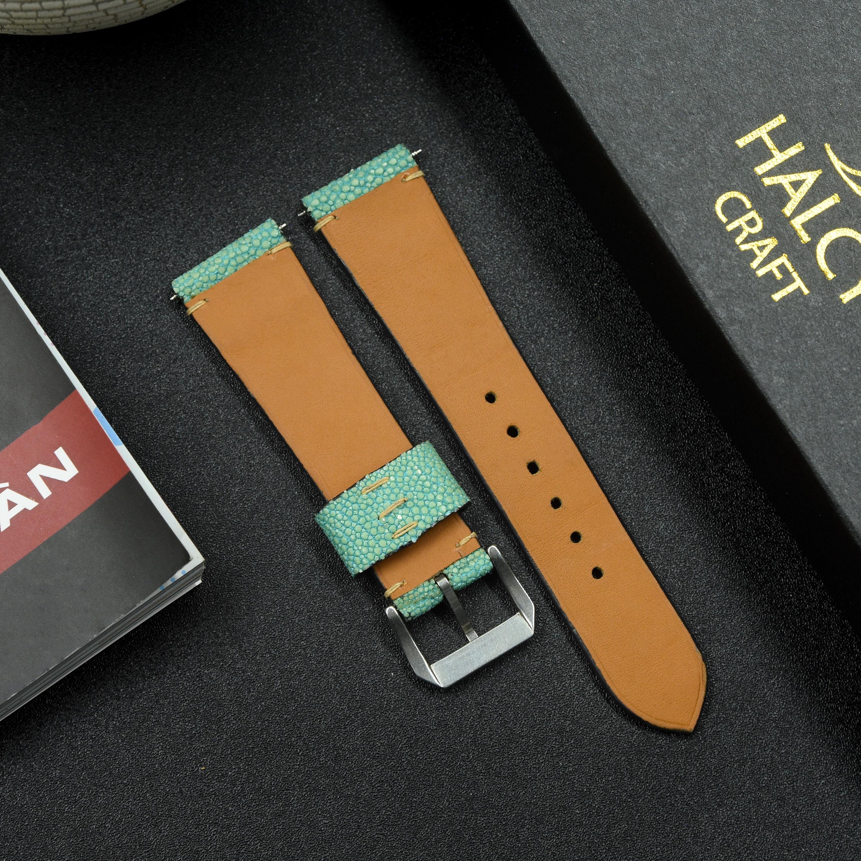 Turquoise Stingray Skin Watch Bands, Watch Strap, Choice of Width ...
