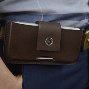 Leather Two Phone Case With Belt Loop, Leather Dual Phone Case, Leather ...