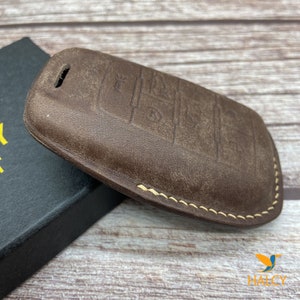 Leather Key Fob Cover for TRX Limited Longhorn 1500 2500 3500 4500 5500 ...
