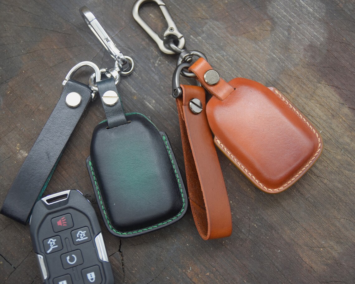 Leather Car Key fob Cover holder for Chevrolet Tahoe Suburban | Etsy