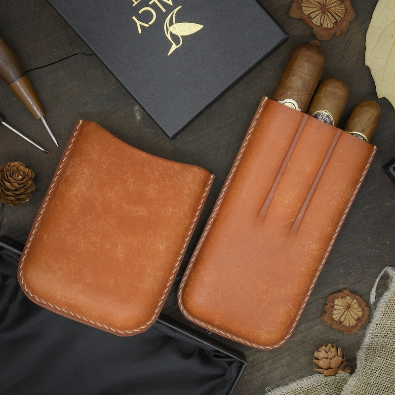 Leather Cigar Case - Etsy