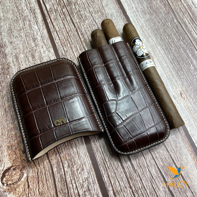 Personalized Alligator Leather Cigar Case, Luxury Cigar Case, Custom ...