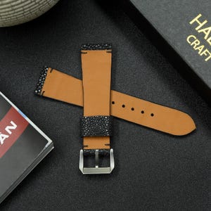 Black Stingray Skin Watch Bands, Watch Strap, Choice of Width, Choice ...