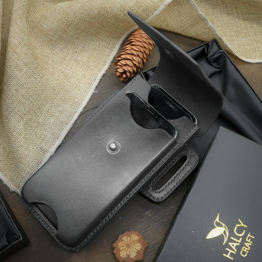 Leather Dual Phone Case, Leather Double Phone Case, Case Holds Two ...