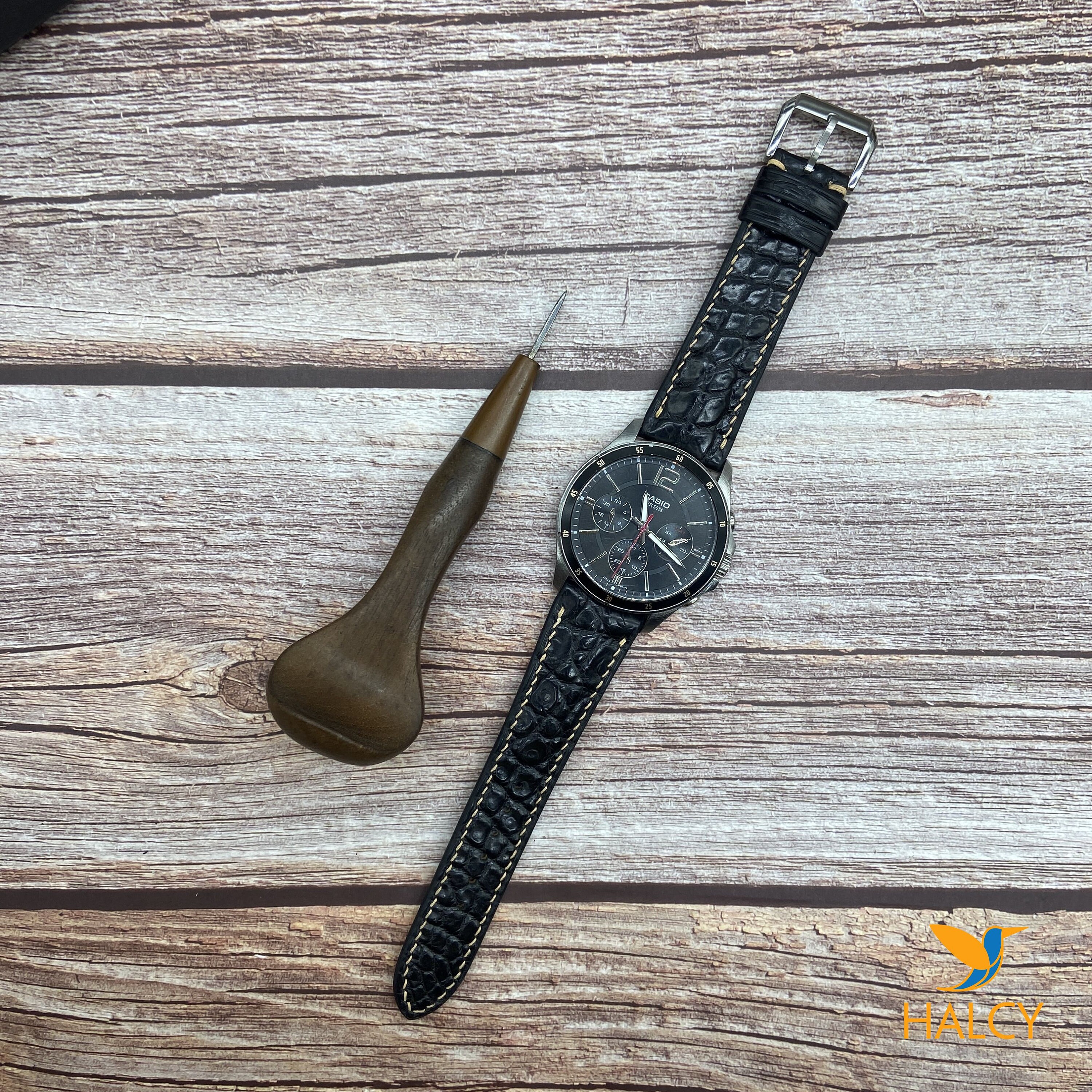 Black Alligator Leather Watch Strap, Choice of Width, Choice Color ...