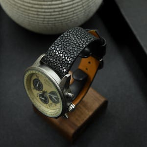 Black Stingray Skin Watch Bands, Watch Strap, Choice of Width, Choice ...