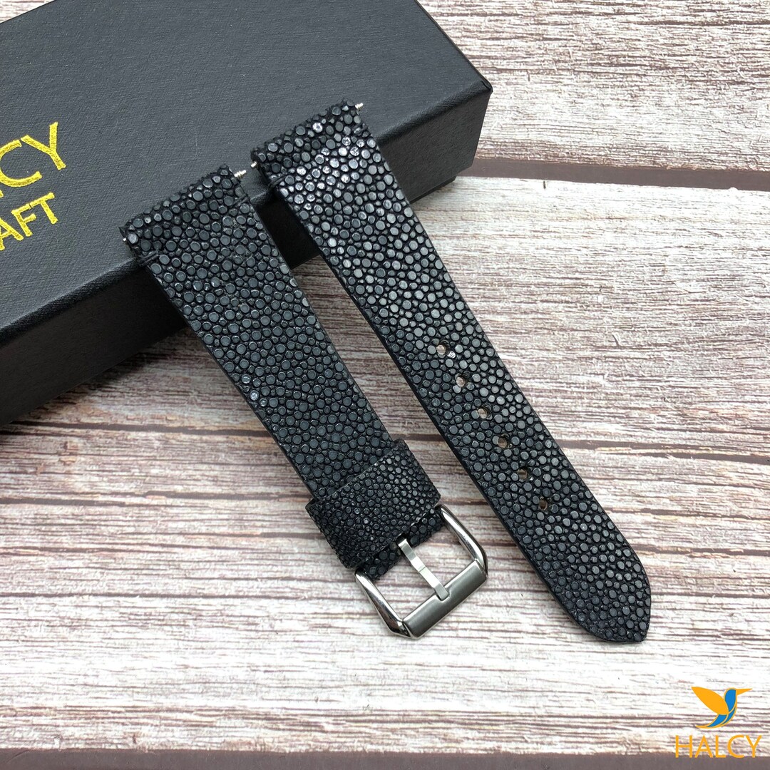Black Stingray Skin Watch Bands, Watch Strap, Choice of Width, Choice ...