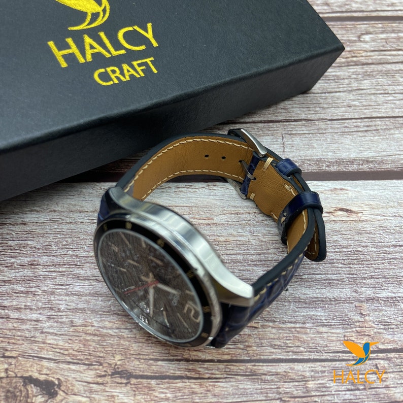 Black Alligator Leather Watch Strap, Choice of Width, Choice Color ...