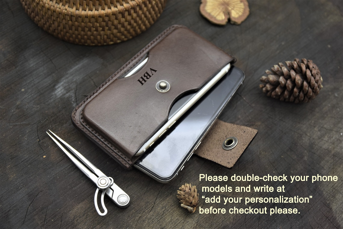 Leather Two Phone Case With Belt Loop Leather Dual Phone - Etsy