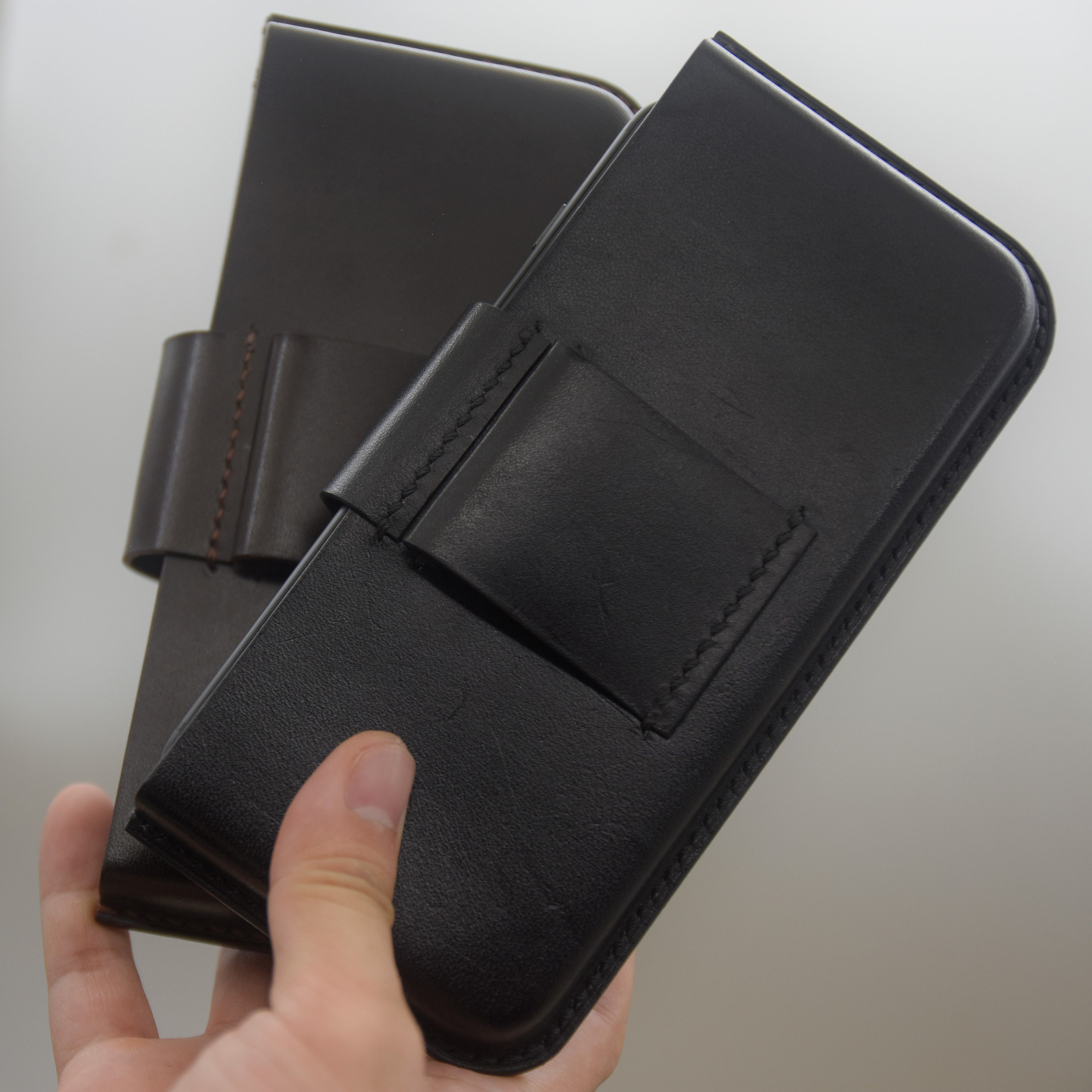 Leather Two Phone Case With Belt Loop, Leather Dual Phone Case, Leather ...