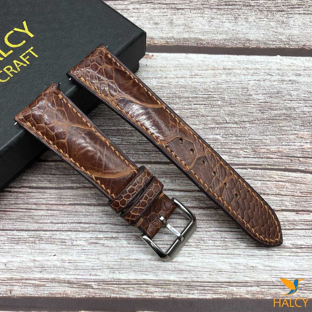 Brown Ostrich Leg Leather Watch Strap, Choice of Width, Choice Color ...