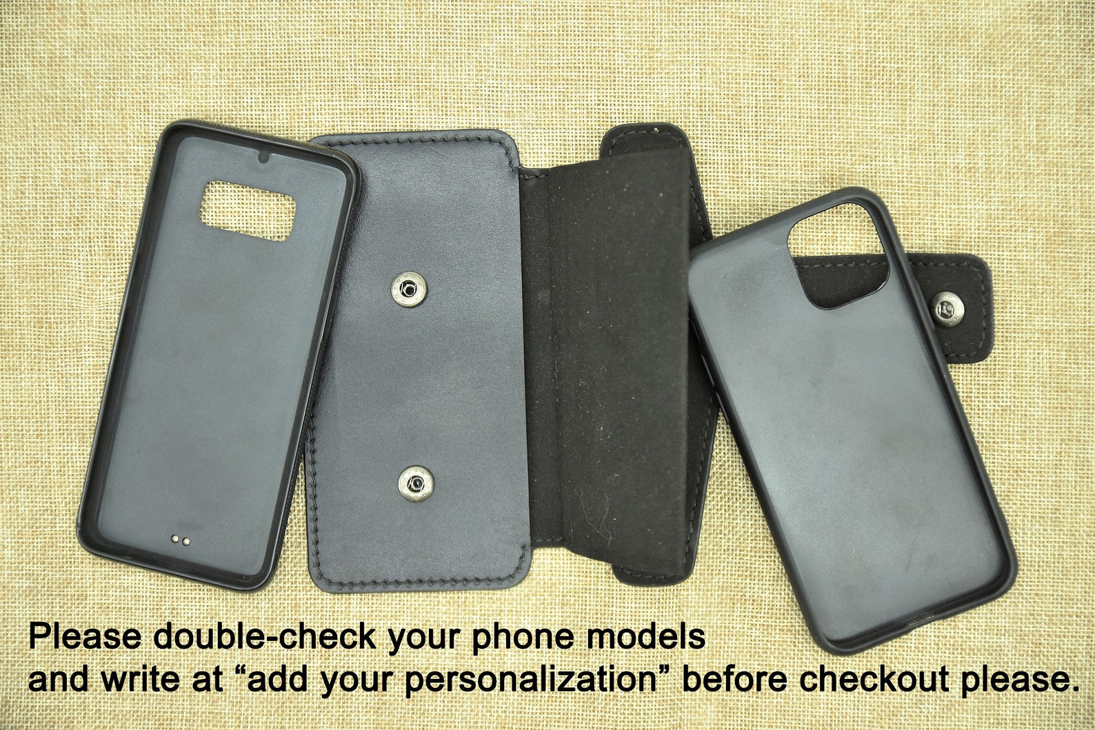 Leather Dual Phone Case, Leather Double Phone Case, Case Holds Two ...