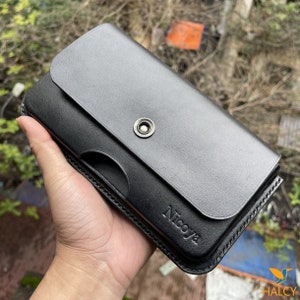 Leather Two Phone Case With Belt Loop, Leather Dual Phone Case, Leather ...