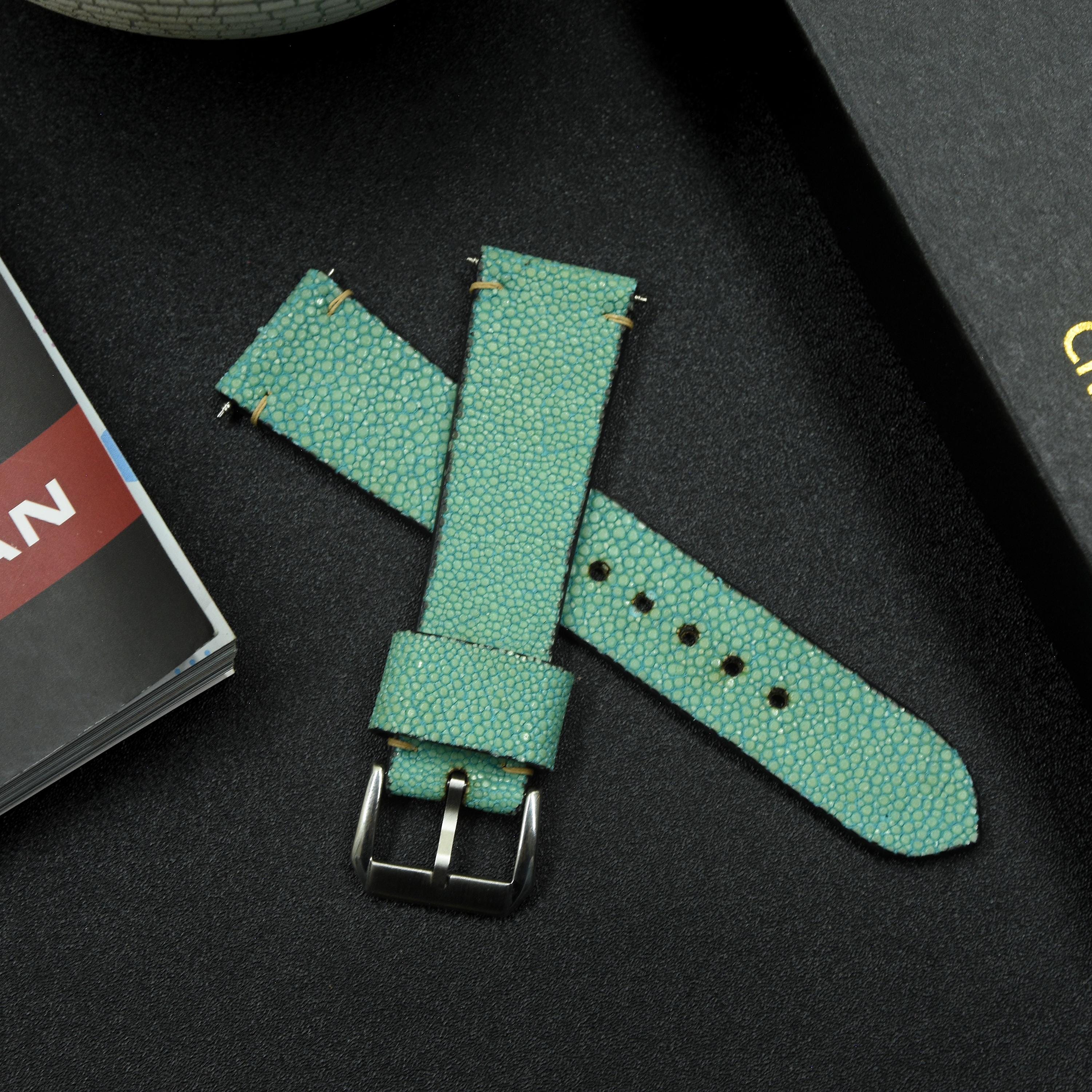 Turquoise Stingray Skin Watch Bands, Watch Strap, Choice of Width ...