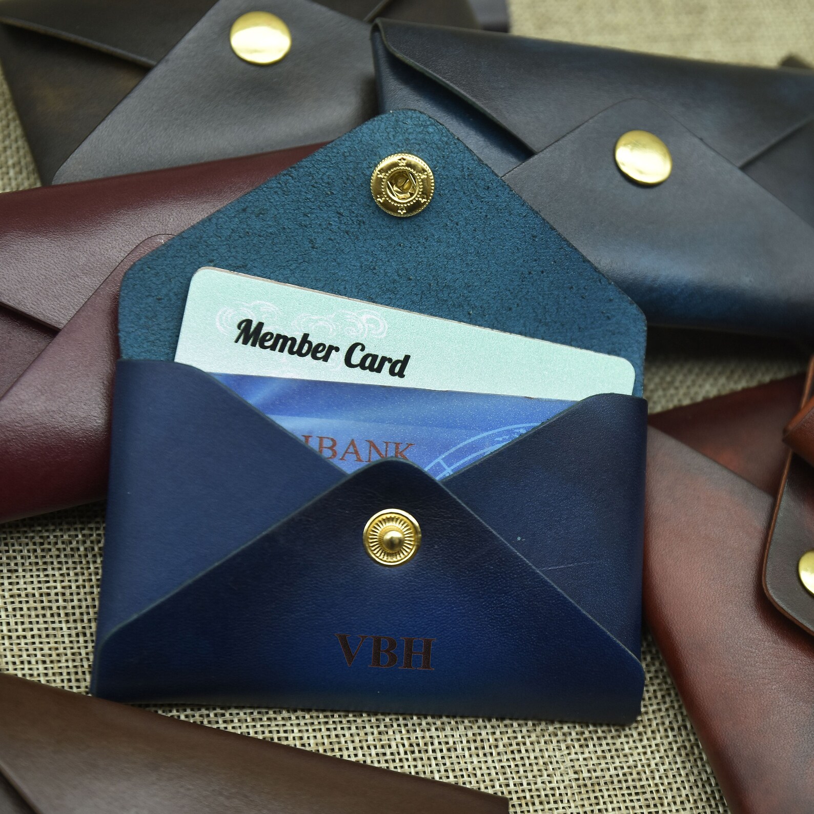 Thin Wallet Card Wallet Leather Wallet Minimal Wallet - Etsy