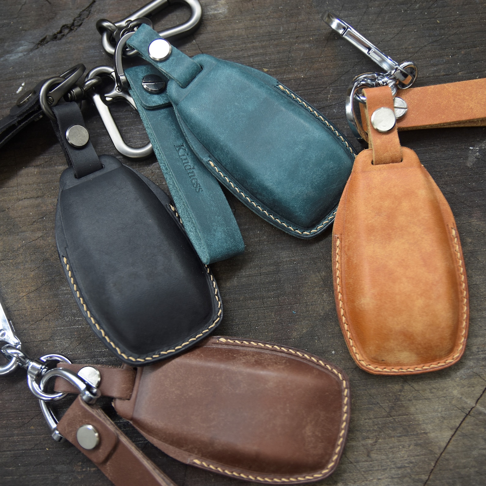 Leather Smart Key Fob Case With Leather Key Strap Fit for | Etsy