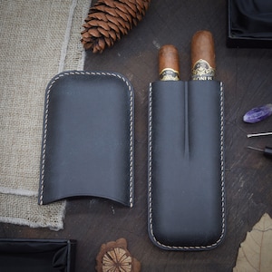 Personalized Leather Double Cigar Case, Luxury Cigar Case, Custom Cigar ...