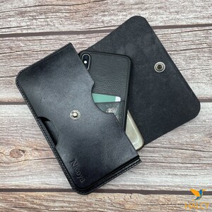 Leather Two Phone Case With Belt Loop, Leather Dual Phone Case, Leather ...