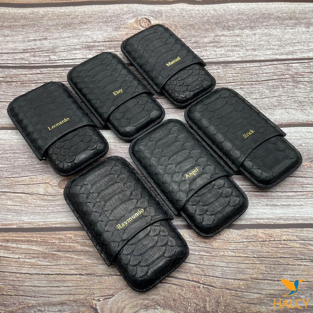 Personalized Python Leather Cigar Case, Luxury Cigar Case, Custom Cigar ...