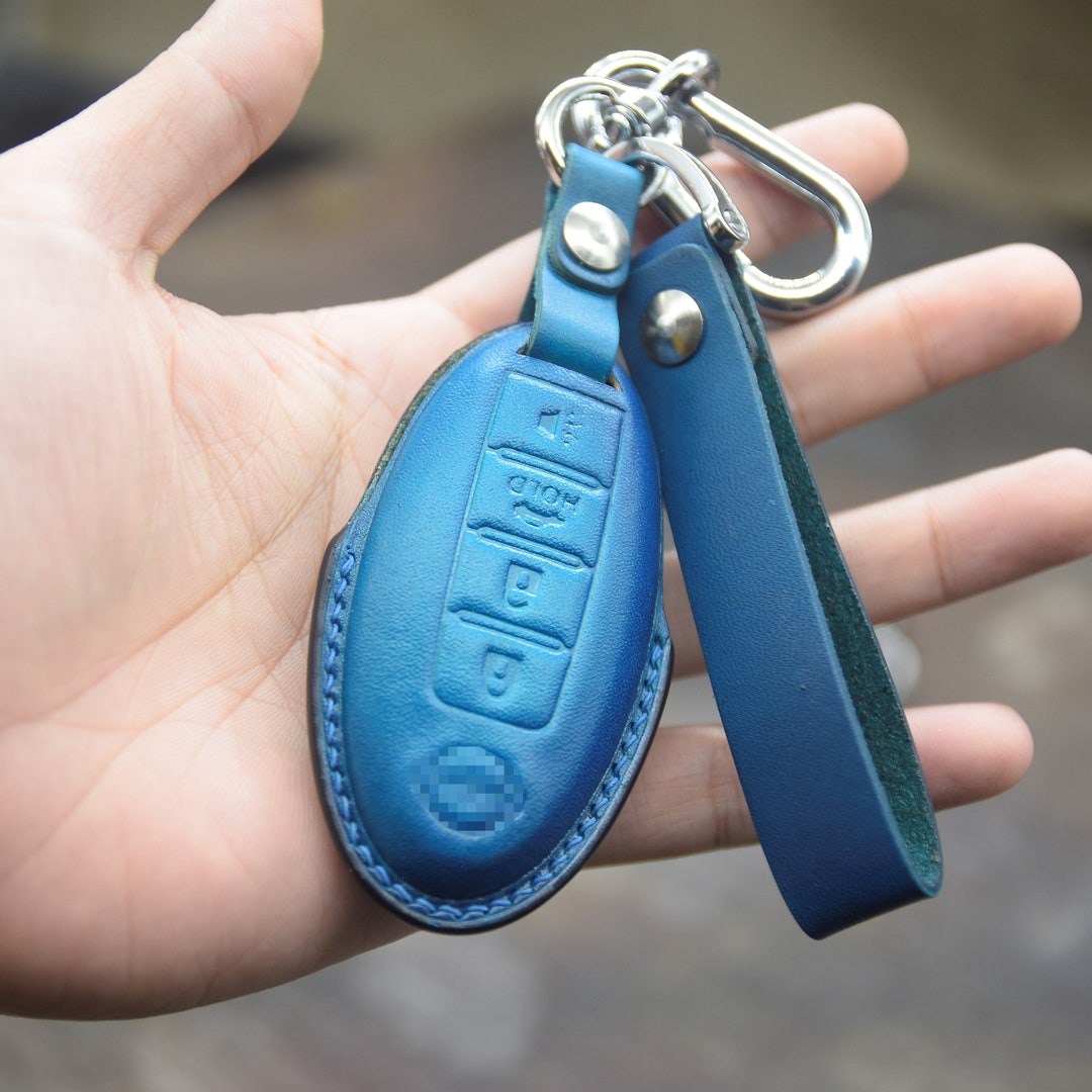 Leather Key Fob Cover Fit for Nisan & Infinity 4 Buttons Key Nisan ...