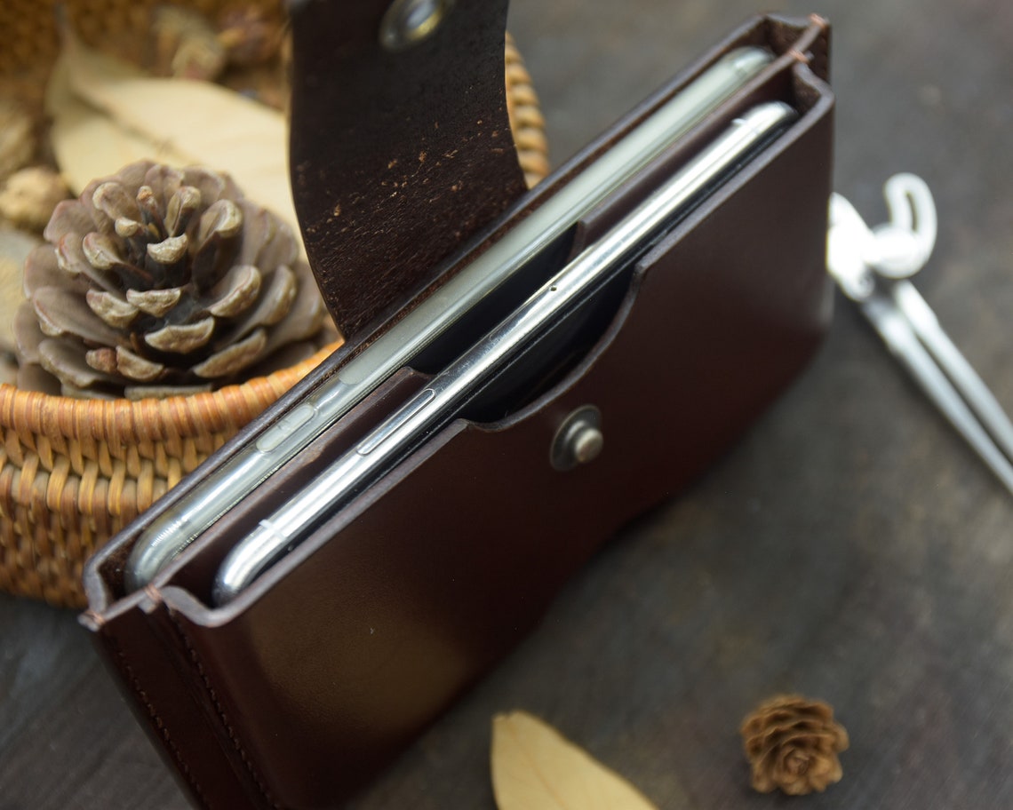 Leather Two Phone Case With Belt Loop Leather Dual Phone - Etsy