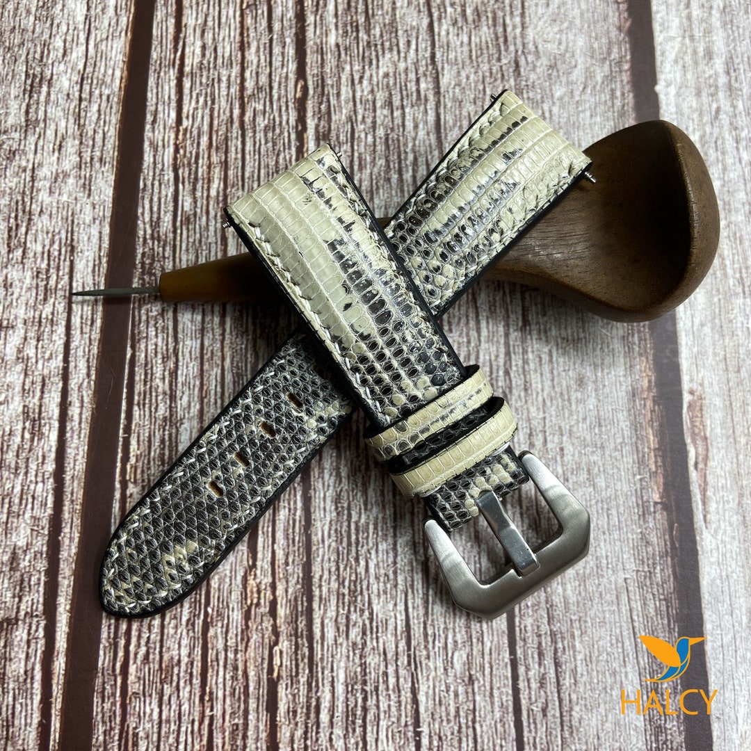 Custom Handmade Lizard Skin Watch Strap, Thickness 6.5 Mm Down to 4 Mm ...