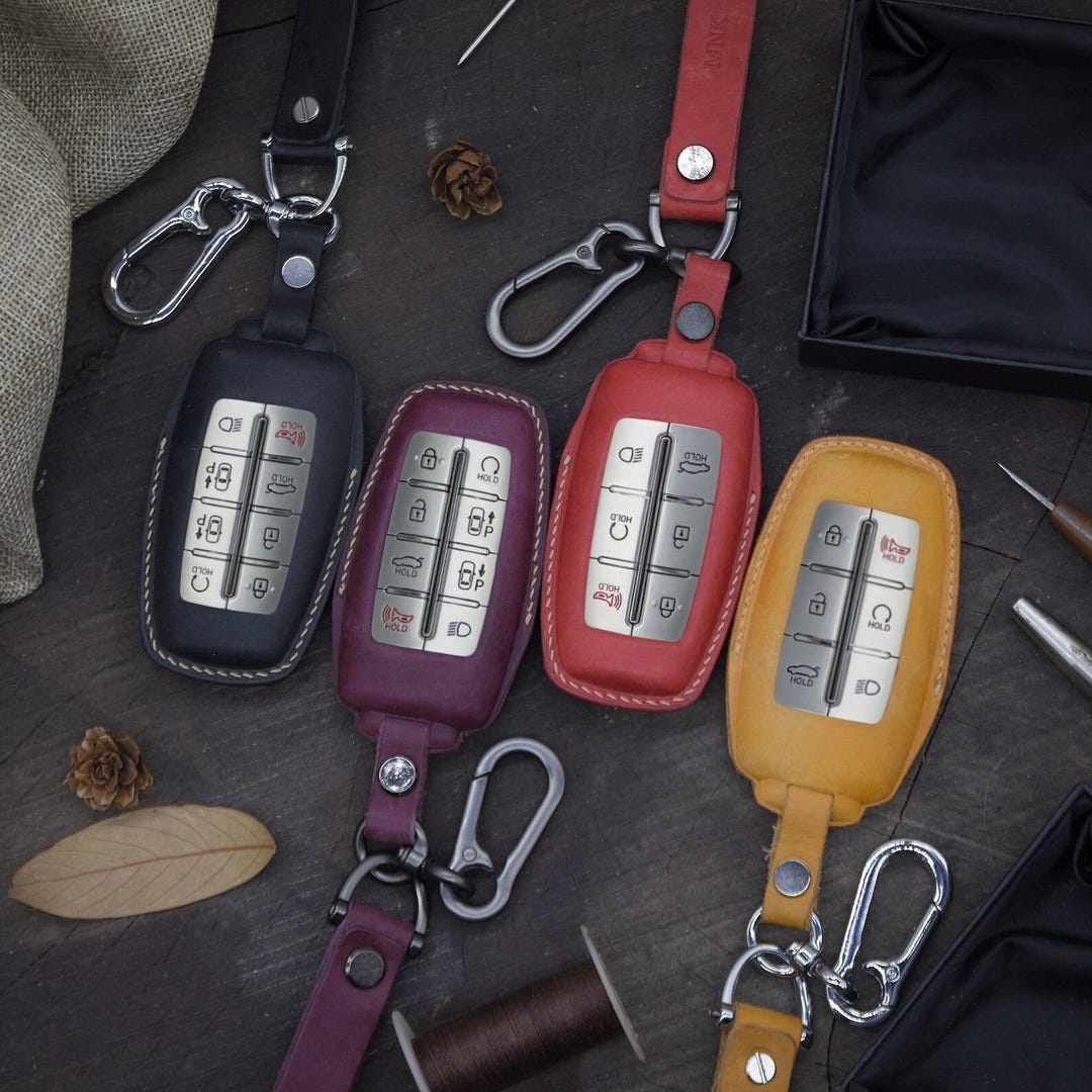 Leather Key Case for 2020-2026 G70, G80, G90, GV70, GV80, GV80 Coupe ...