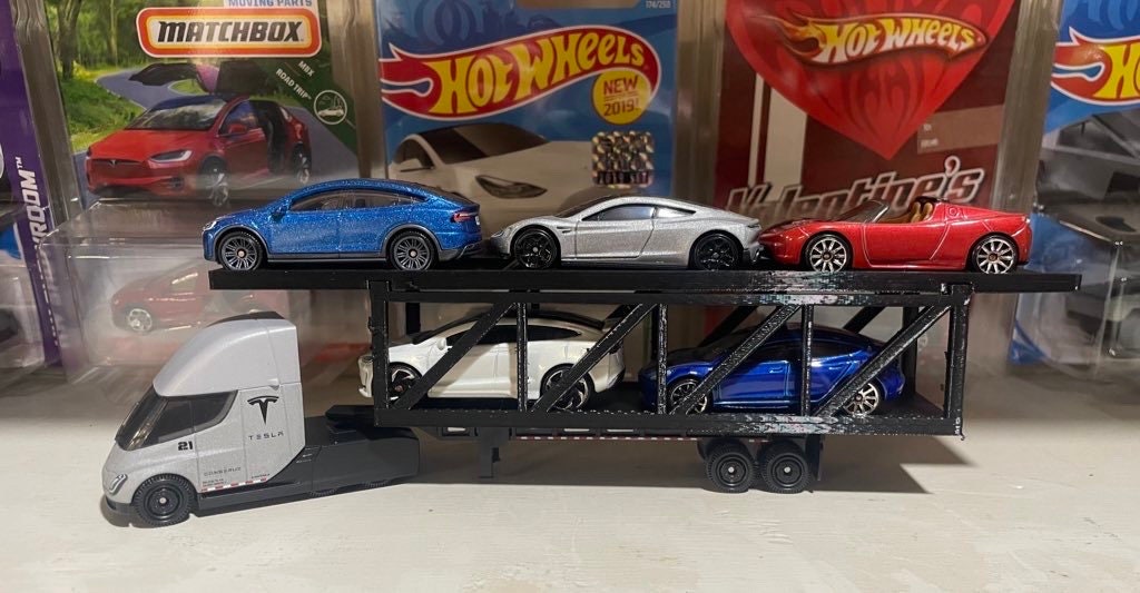 Tesla Semi Convoy Carrier Custom 5 Car Hauler | 3D Printed Model Custom ...