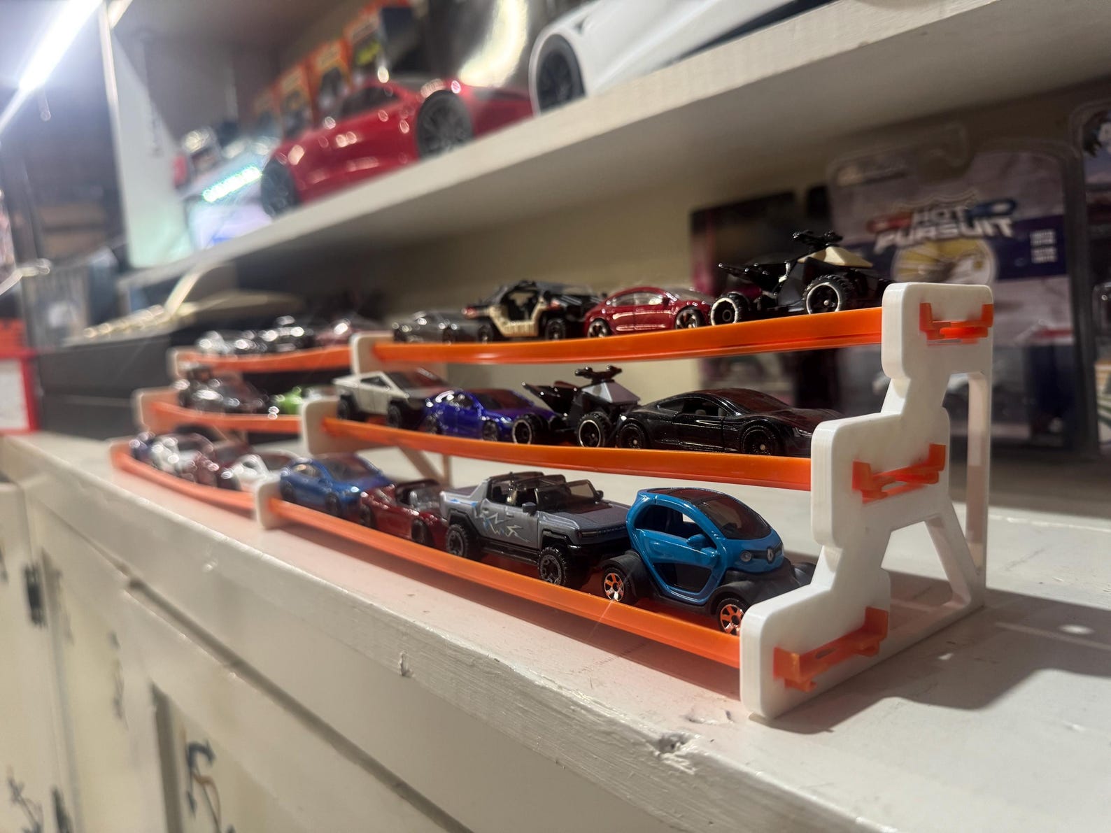 Toy Car Display 3 Tracks Cars | Display Hotwheels / Matchbox Cars ...