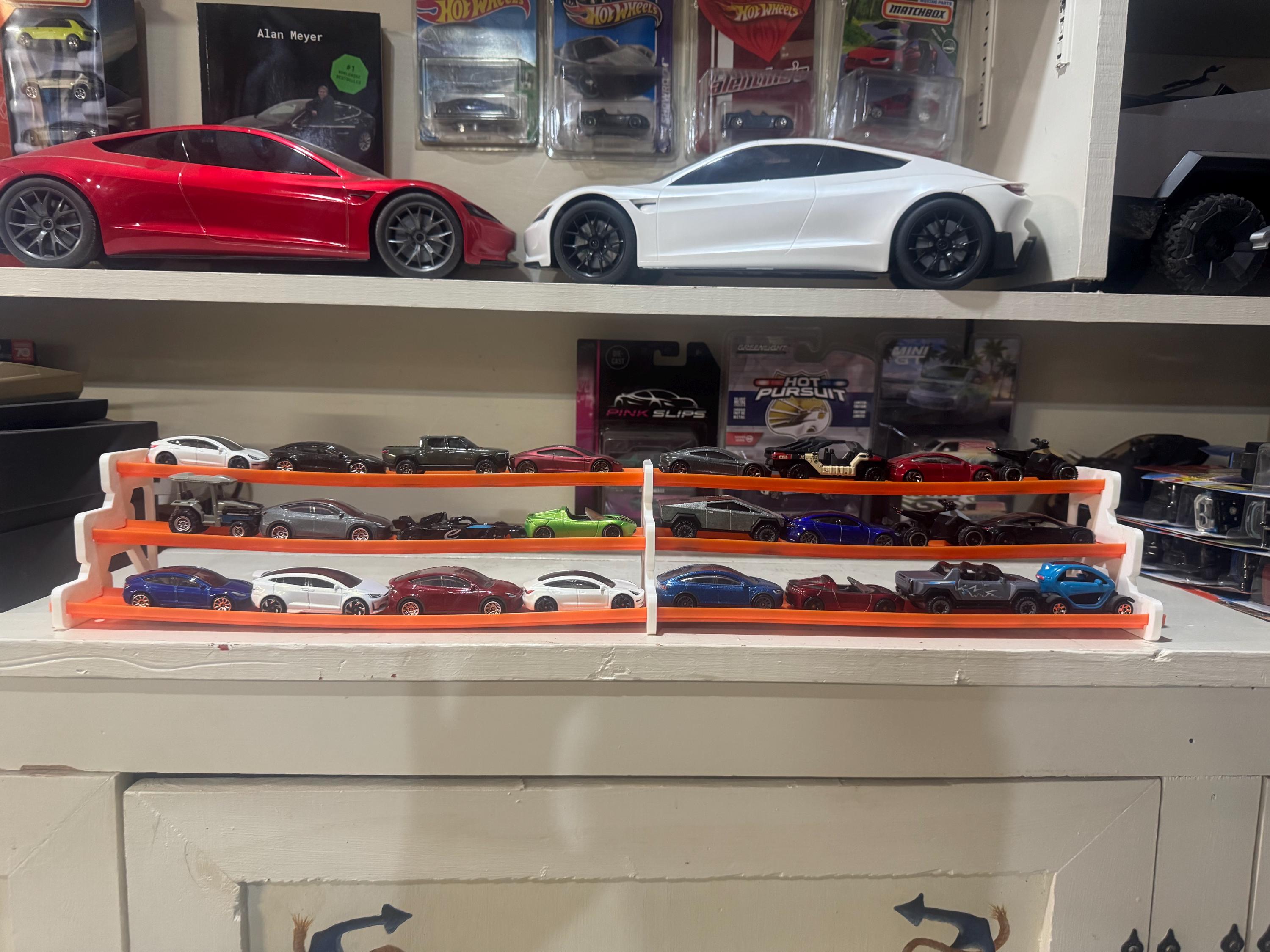 Toy Car Display 3 Tracks Cars | Display Hotwheels / Matchbox Cars ...