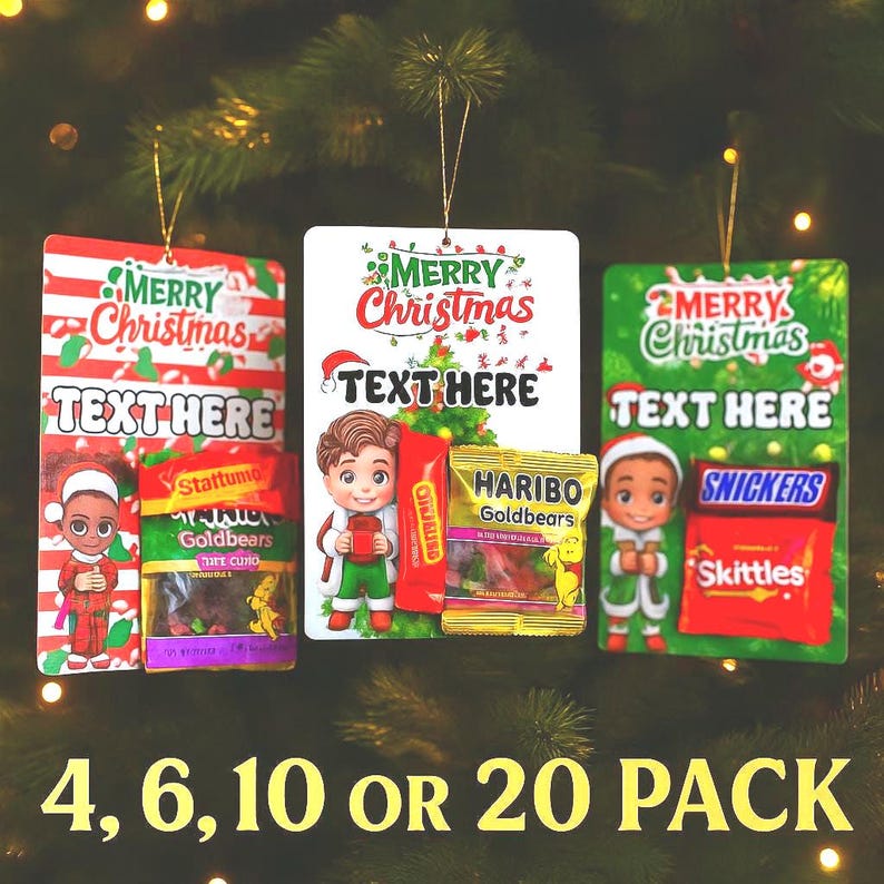 Personalized Christmas Candy Grams | Classroom Holiday Favors - Etsy