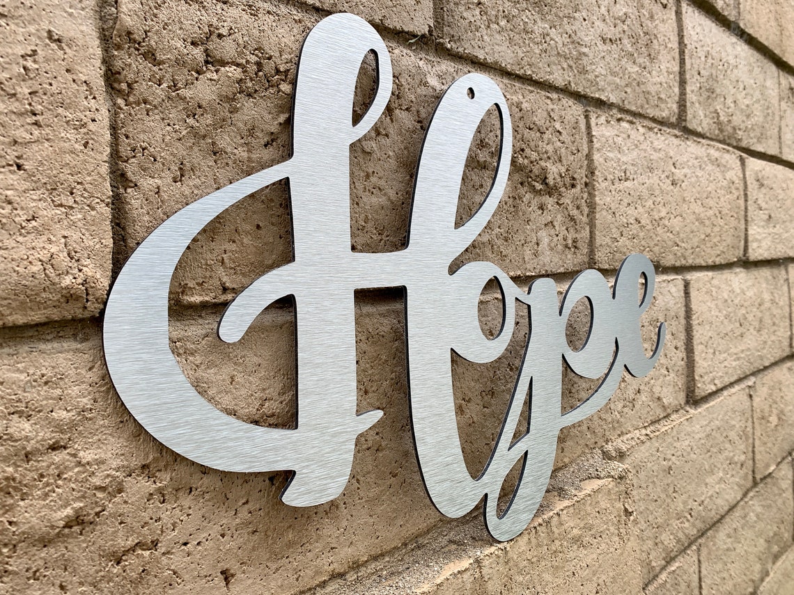 Hope Metal Word Sign / Word Wall Art / Cursive Wall Art / | Etsy