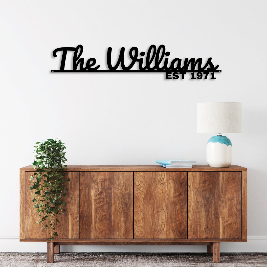 Family Name Sign Metal, Personalized Metal Sign, Housewarming Gift ...