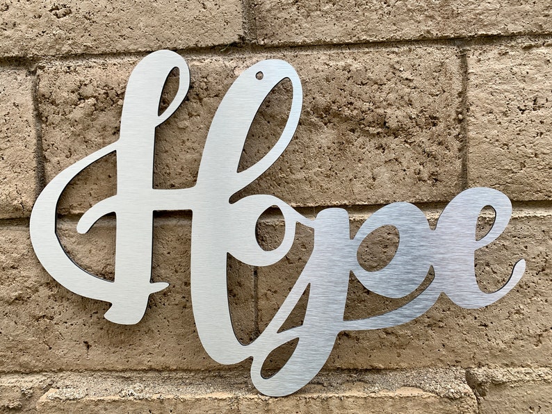 Hope Metal Word Sign / Word Wall Art / Cursive Wall Art / | Etsy