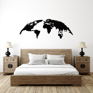 Metal World Map, Metal Wall Sign, Metal World Map Wall Art, Office Wall ...