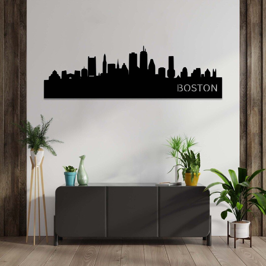 Boston Skyline - Metal Wall Art / Boston Wall Art / Home Decor / Metal ...