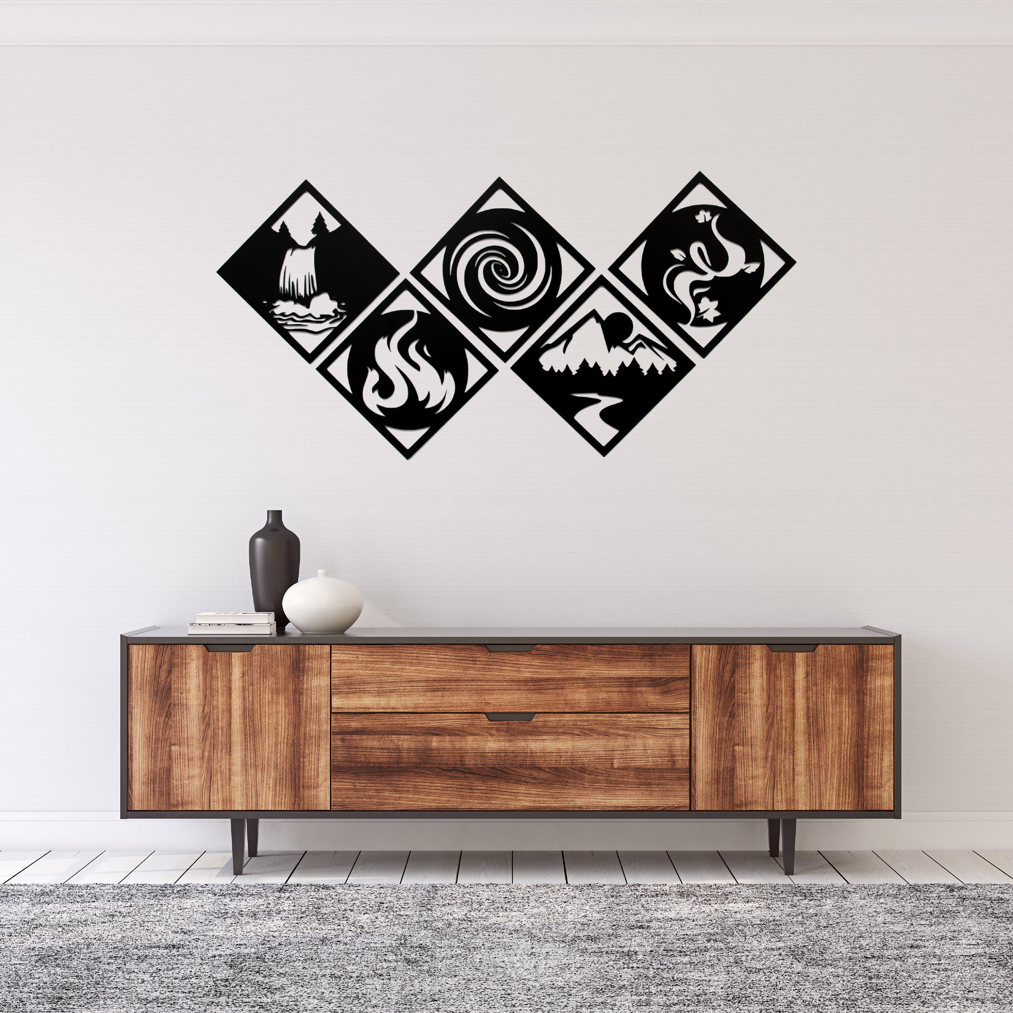 Five Elements Metal Wall Art / Housewarming Gift / Home - Etsy