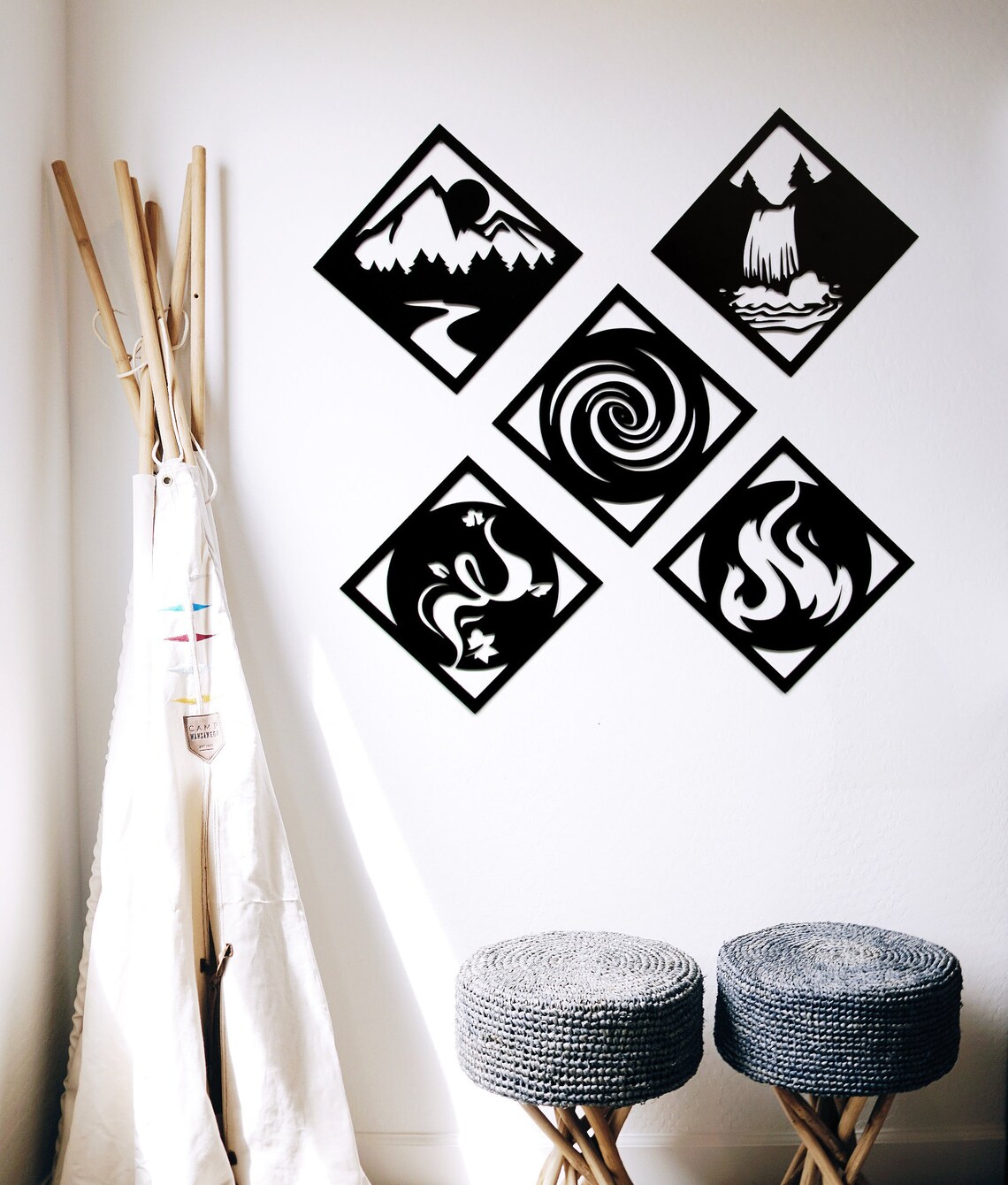 Five Elements Metal Wall Art / Housewarming Gift / Home - Etsy