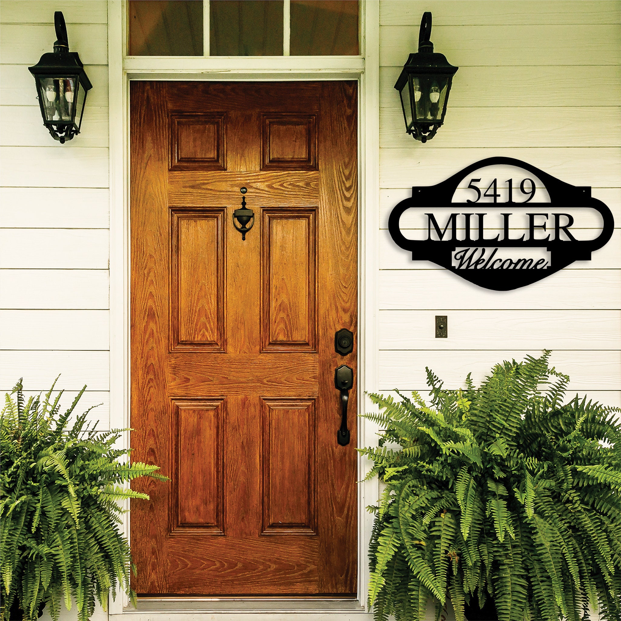 Name Monogram Address Sign Welcome Sign Address Sign House - Etsy