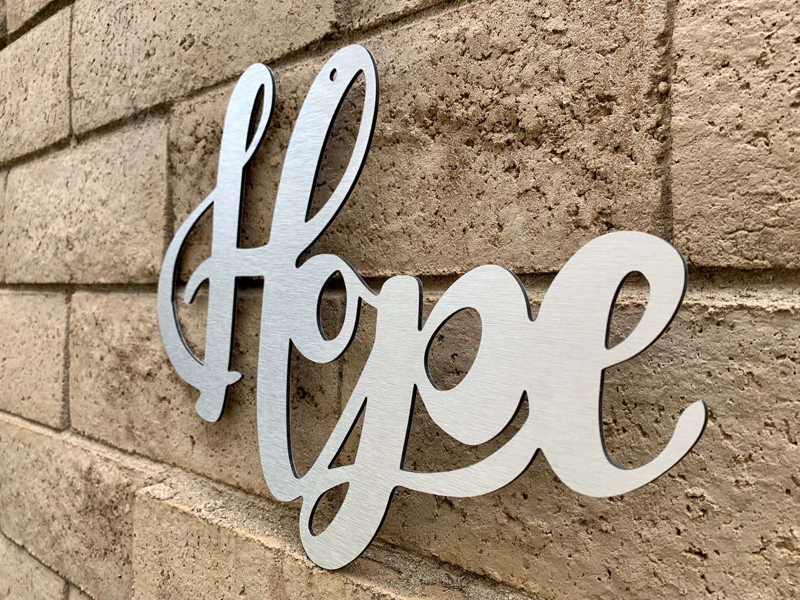 Hope Metal Word Sign / Word Wall Art / Cursive Wall Art / | Etsy