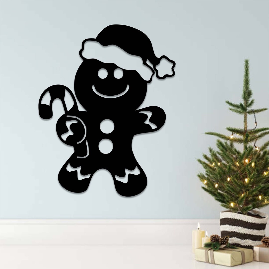 Christmas Gingerbread Man Wall Art | Metal Wall Art | Gingerbread Man ...
