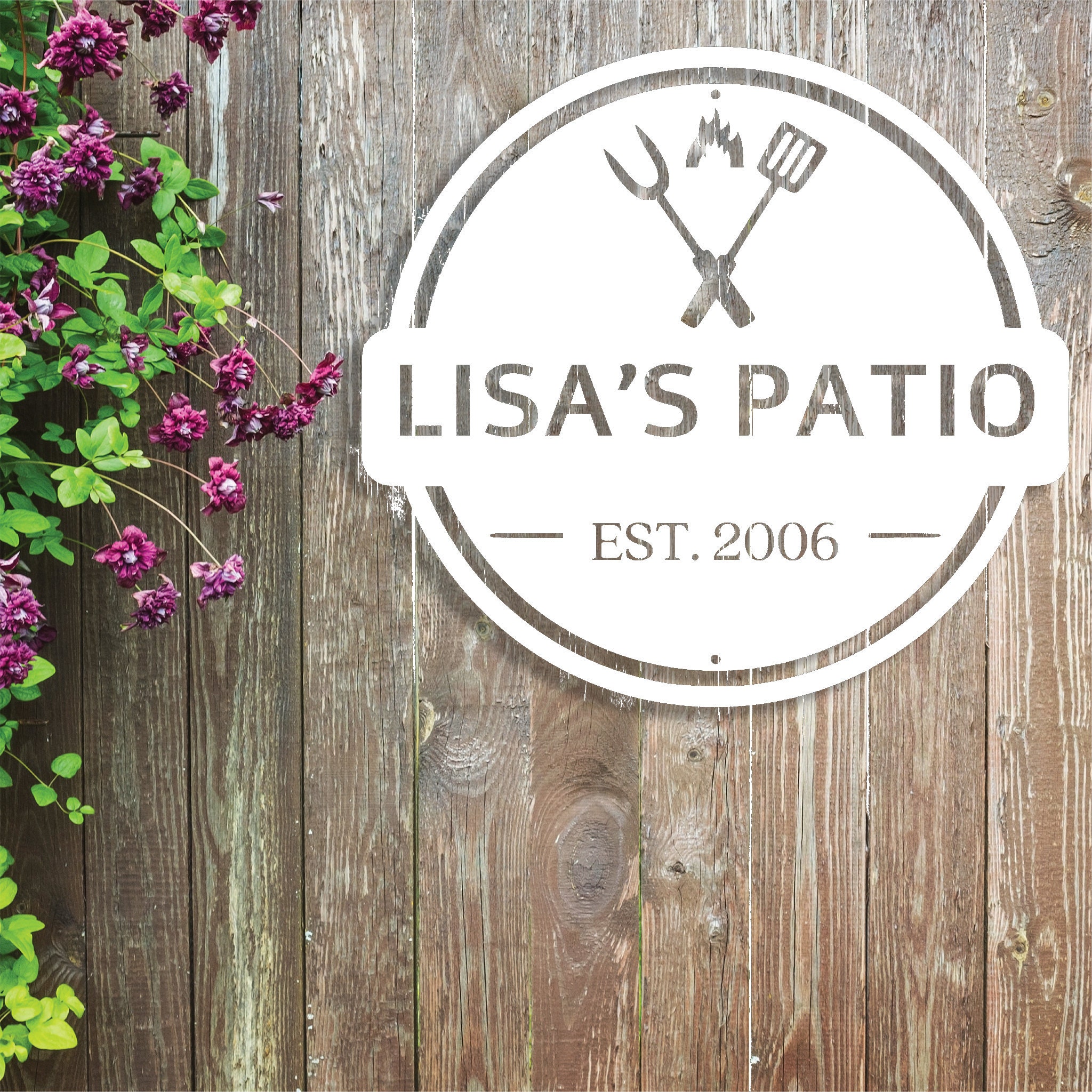 Personalized Backyard BBQ Sign Established Date Custom Metal - Etsy