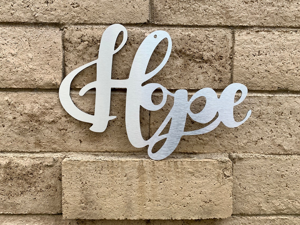 Hope Metal Word Sign / Word Wall Art / Cursive Wall Art / | Etsy