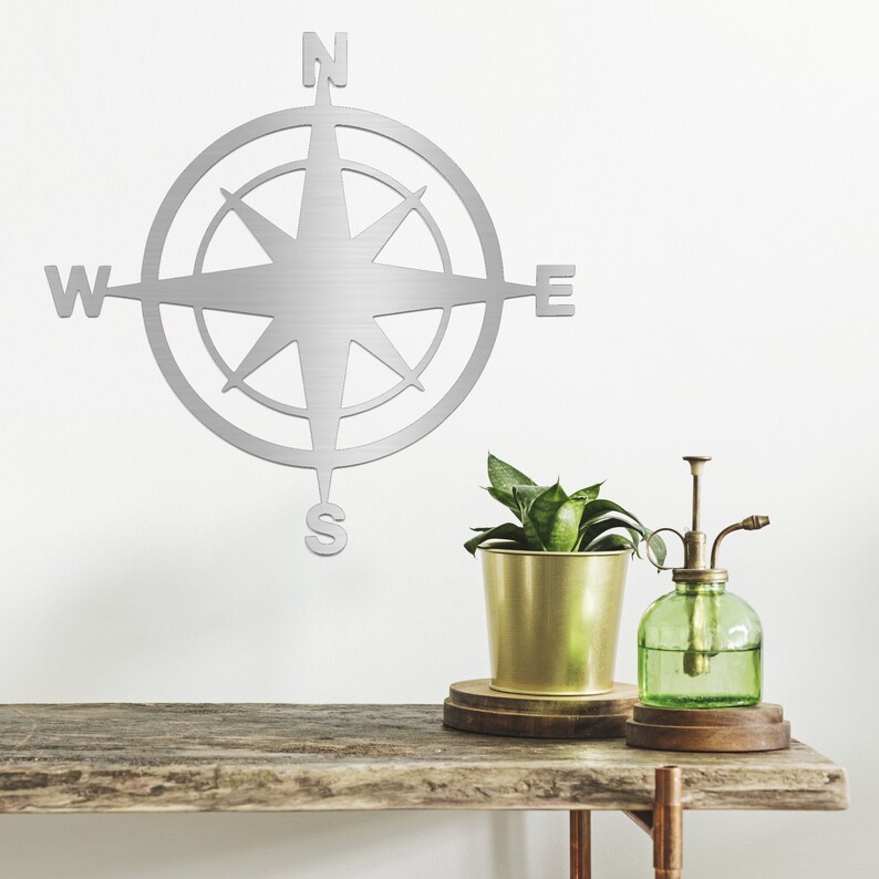 Compass Rose Metal Wall Art Nautical Compass Nautical Wall - Etsy
