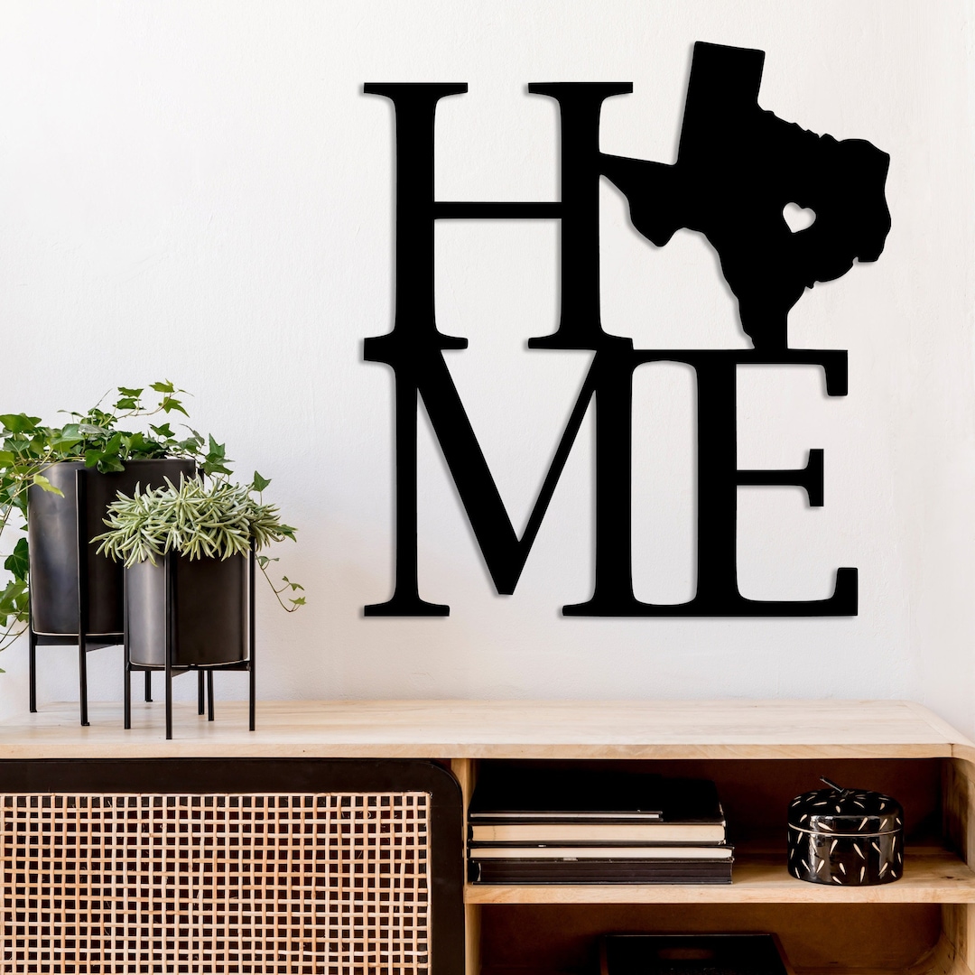 Texas Home Metal Wall Art: State Pride Decor - Etsy