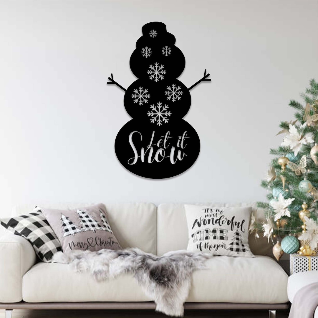 Let It Snow Snowman - Metal Wall Art | Let It Snow Snowman Wall Art ...