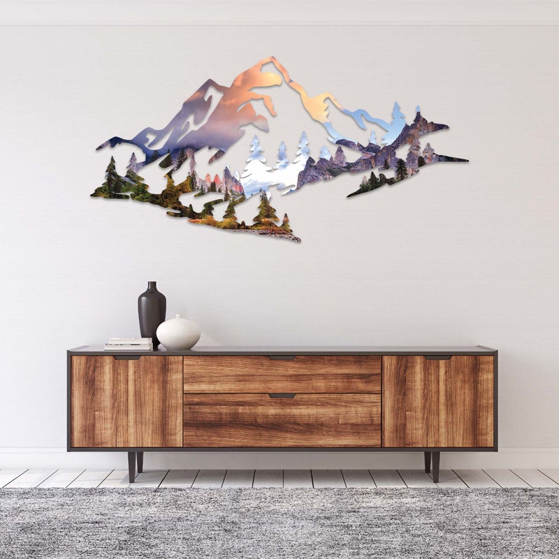 Metal Mountain Wall Art - Etsy