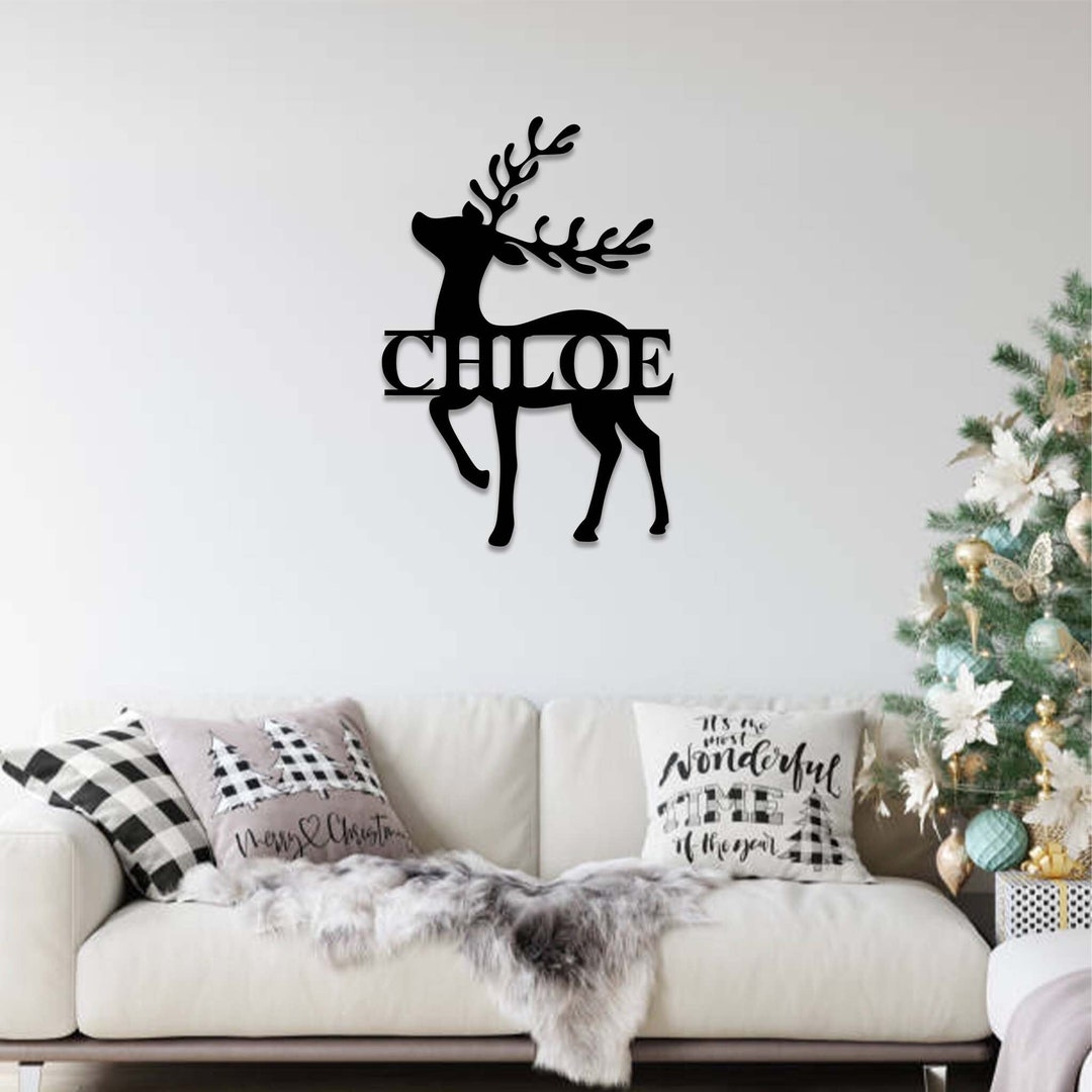 Reindeer Metal Wall Art Reindeer Wall Art Reindeer Original Artwork ...